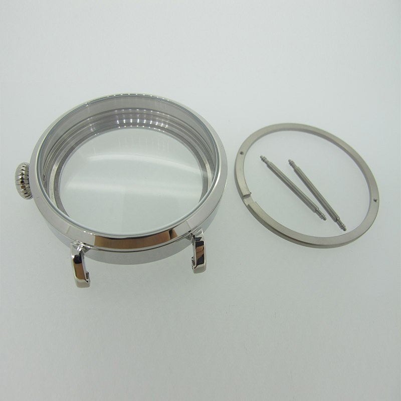 46mm Silver Polished PVD Stainless Steel Watch Case fit 6498 6497 ...